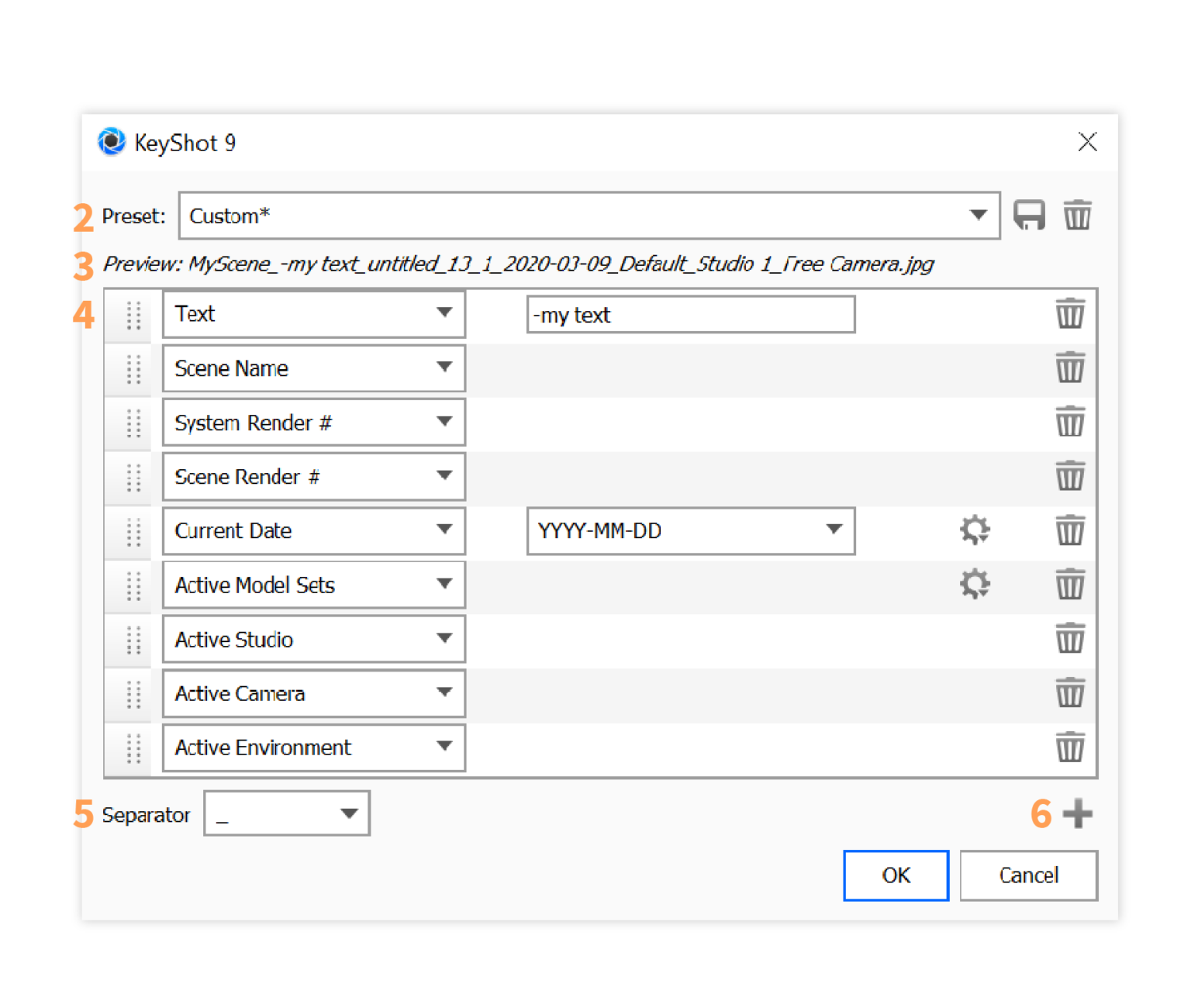 Name Templates - KeyShot 11 Manual