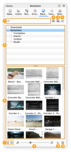 Backplates Tab - KeyShot 11 Manual