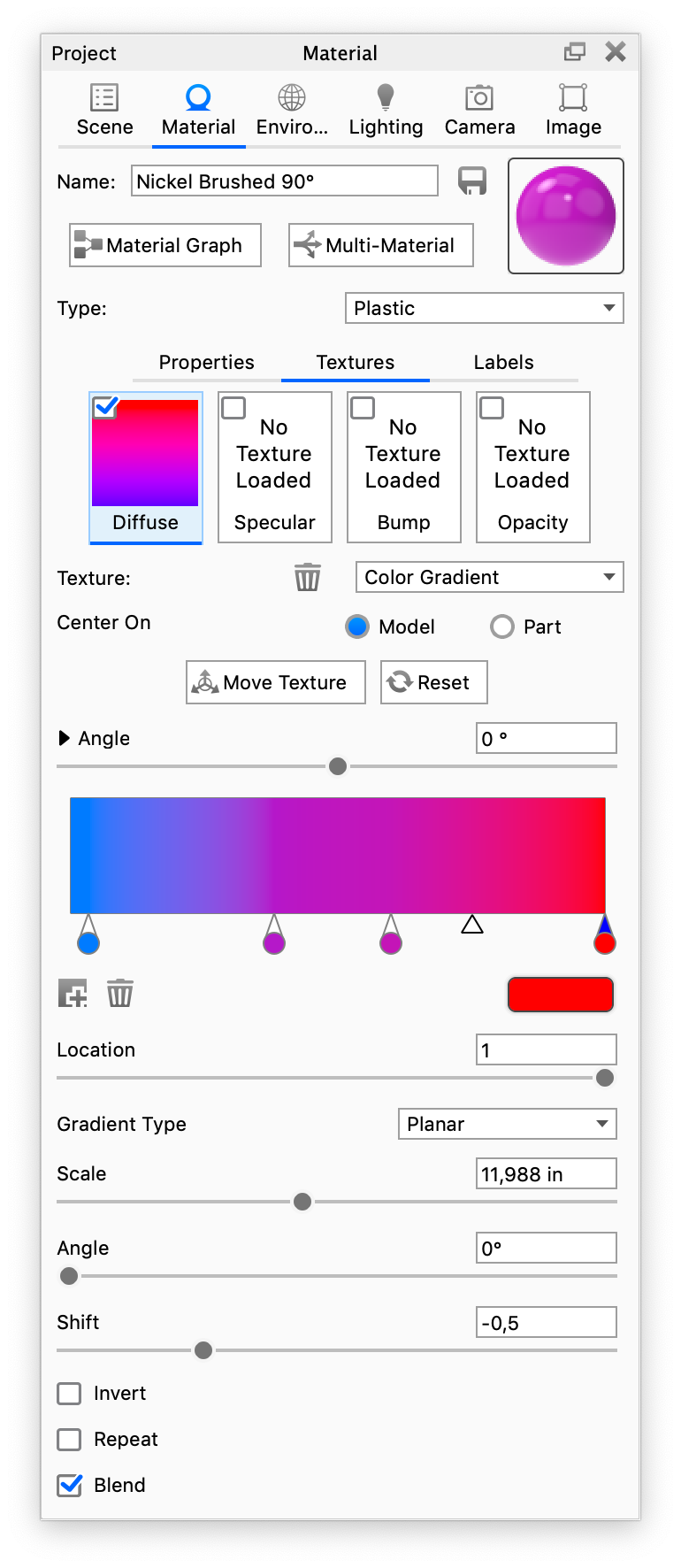 Color Gradient - KeyShot 11 Manual