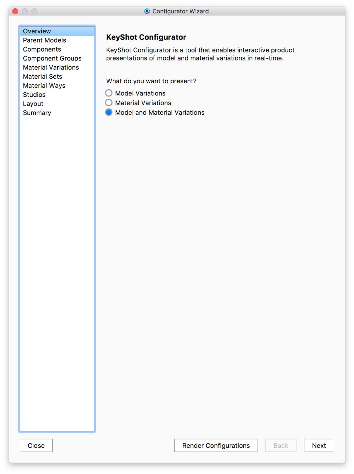 Configurator Wizard - KeyShot 11 Manual