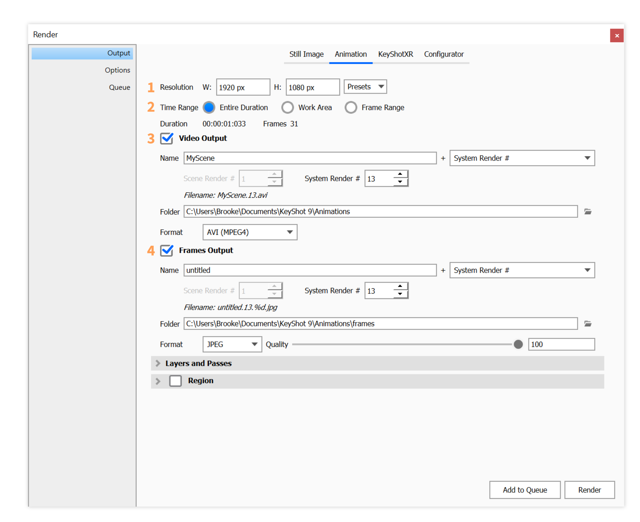 Animation Output - Keyshot Manual