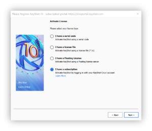 Subscription License - Keyshot Manual