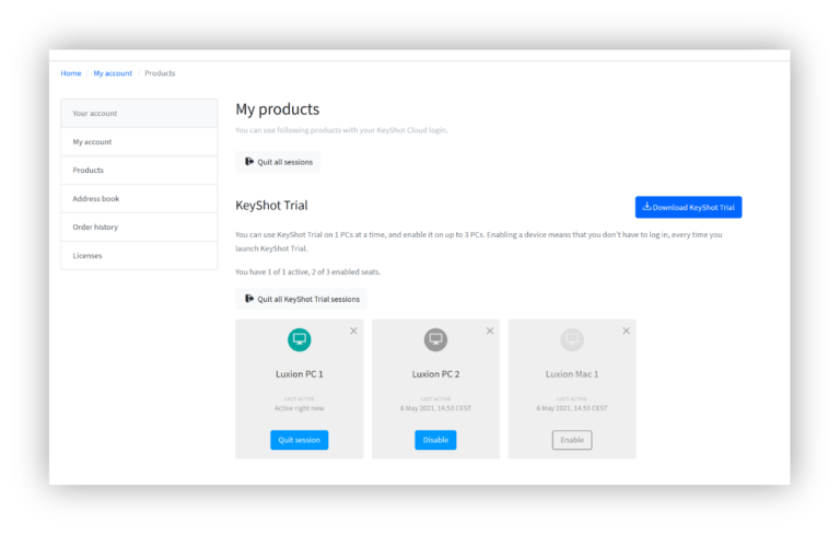 Subscription License - Keyshot Manual